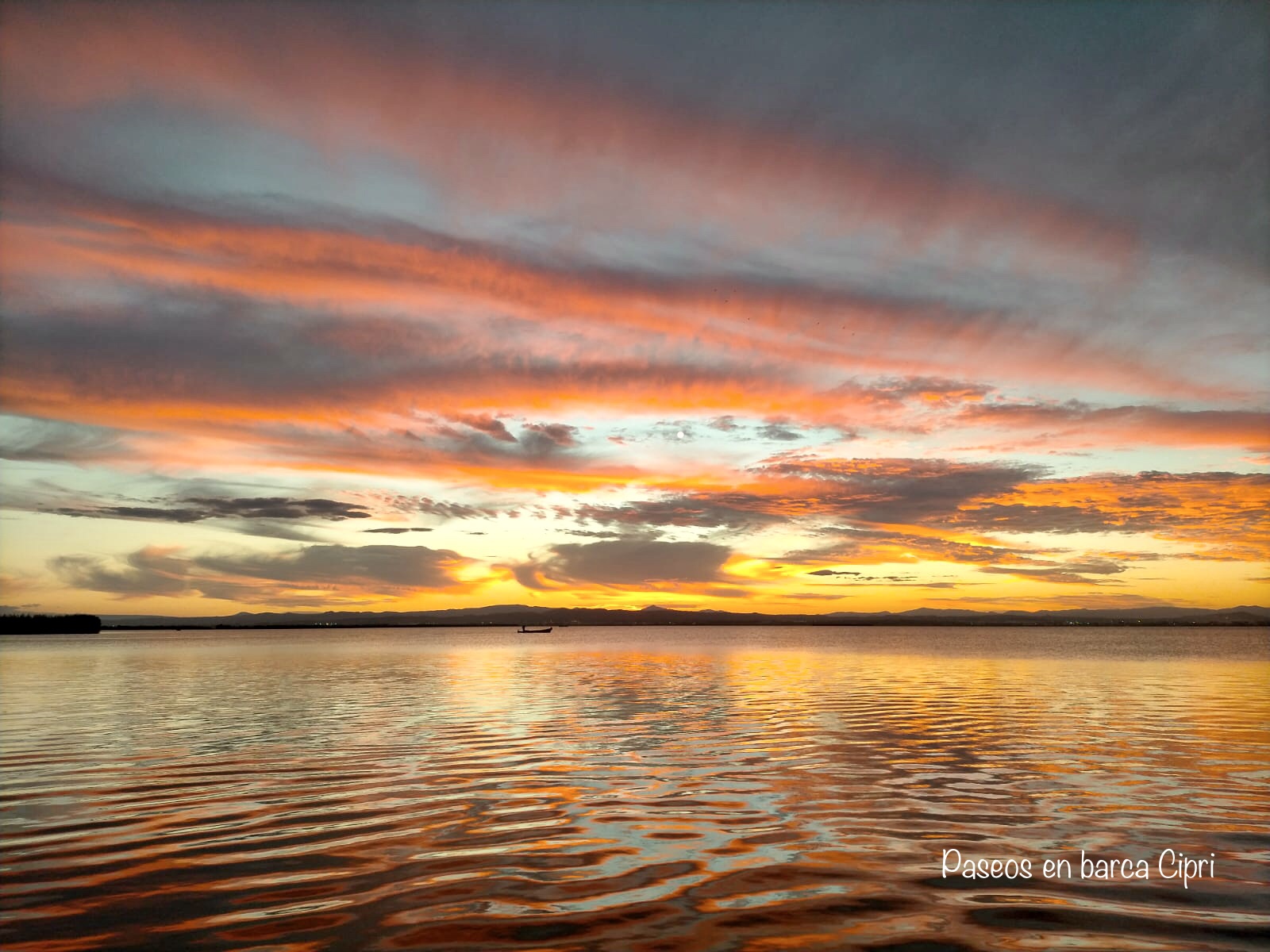 Atardecer en la Albufera de Valencia en otoño e invierno